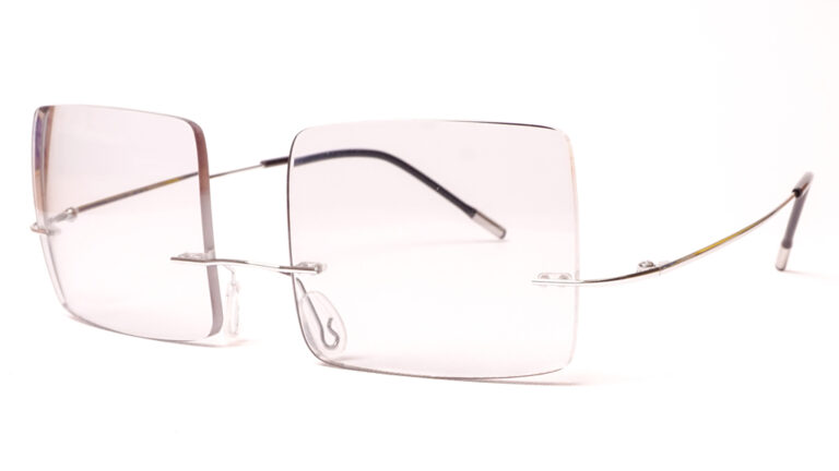 Titanium Rimless Snooker Glasses EC-1 Silver | JustGoodGlasses